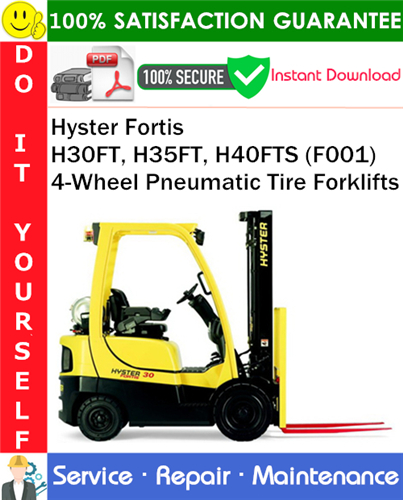 Hyster Fortis H30FT, H35FT, H40FTS (F001) 4-Wheel Pneumatic Tire Fo...
