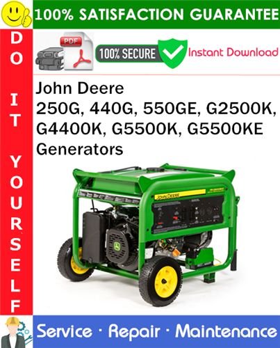 John Deere 250G, 440G, 550GE, G2500K, G4400K, G5500K, G5500KE ...