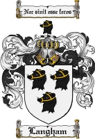 Langham Family Crest Langham Coat of Arms Digital Download - Tradebit