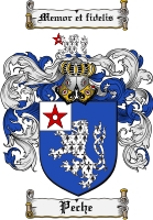 Peche Family Crest Peche Coat of Arms - Tradebit