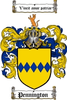 Pennington Family Crest Pennington Coat of Arms - Tradebit