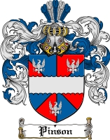 Pinson Family Crest Pinson Coat of Arms - Tradebit