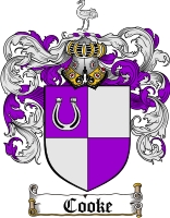 Cooke Family Crest Cooke Coat of Arms - Tradebit