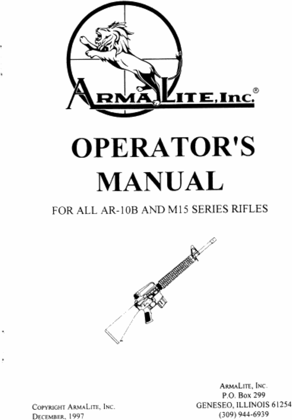 Armalite AR-10 M-15 Manual - Tradebit