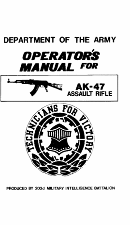 AK 47 Assault rifle operators manual - Tradebit