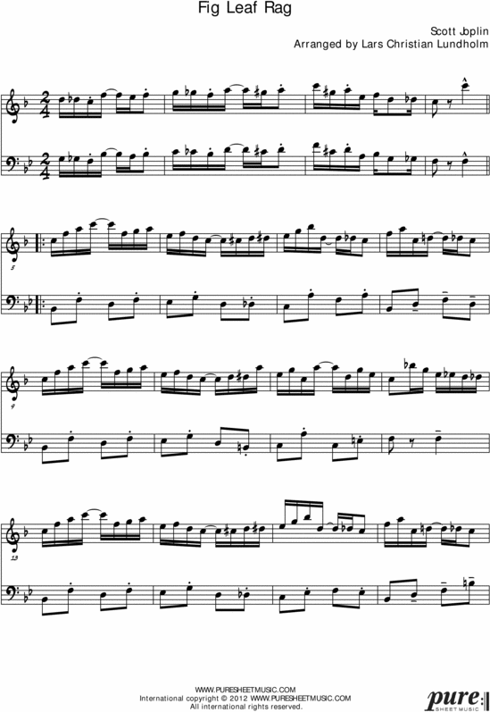 Fig Leaf Rag Pure Sheet Music Duet for English Horn and Double Bass ...