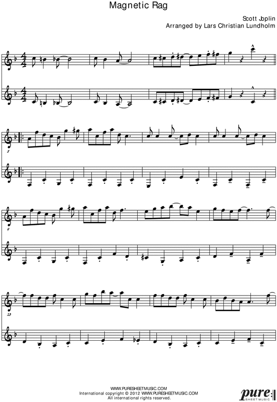 Magnetic Rag Pure Sheet Music Duet for C Instrument and Viola, Arranged ...