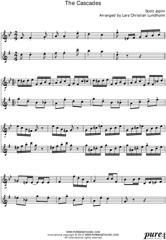 The Cascades Pure Sheet Music Duet for Cello and Eb Instrument ...