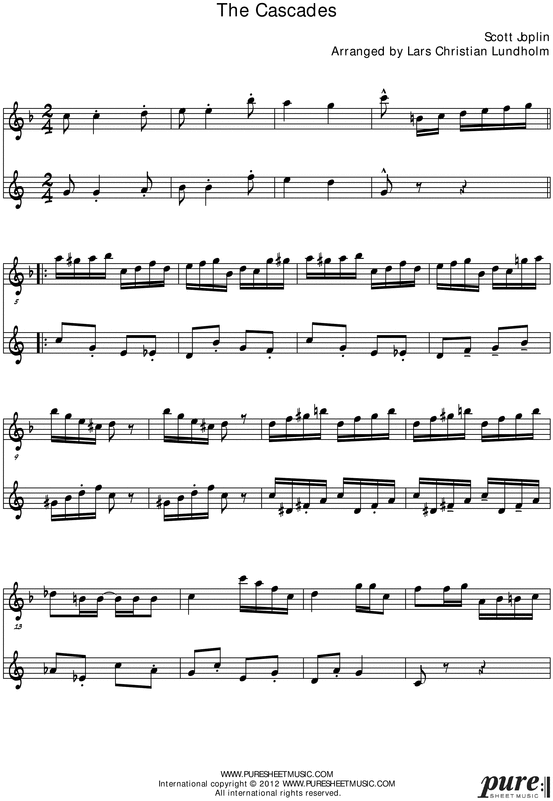 The Cascades Pure Sheet Music Duet for F Instrument and Bb Instrument ...