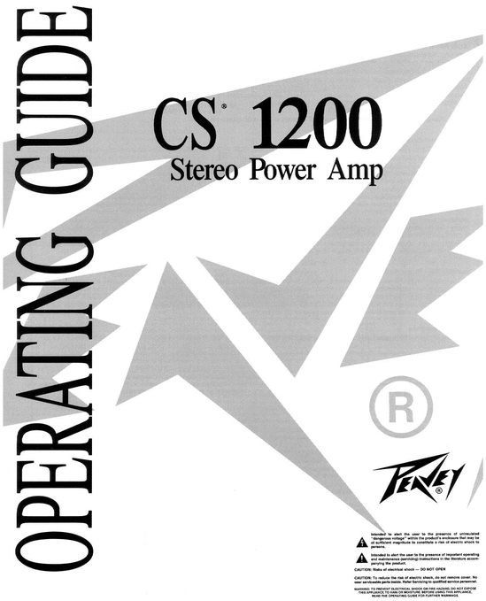 Peavey CS 1200 Stereo Power Amplifier - Tradebit